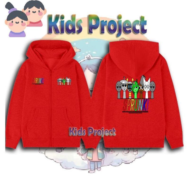 Jual Hoodie Zipper Anak Uniseks Incredibox Sprunki - Sprunki MOD, Bahan ...