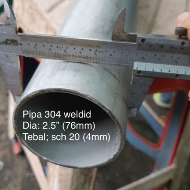 Jual Pipa ss 304 weldid 2.5" ( 76mm ) x sch 20 ( 3,3mm ) | Shopee Indonesia
