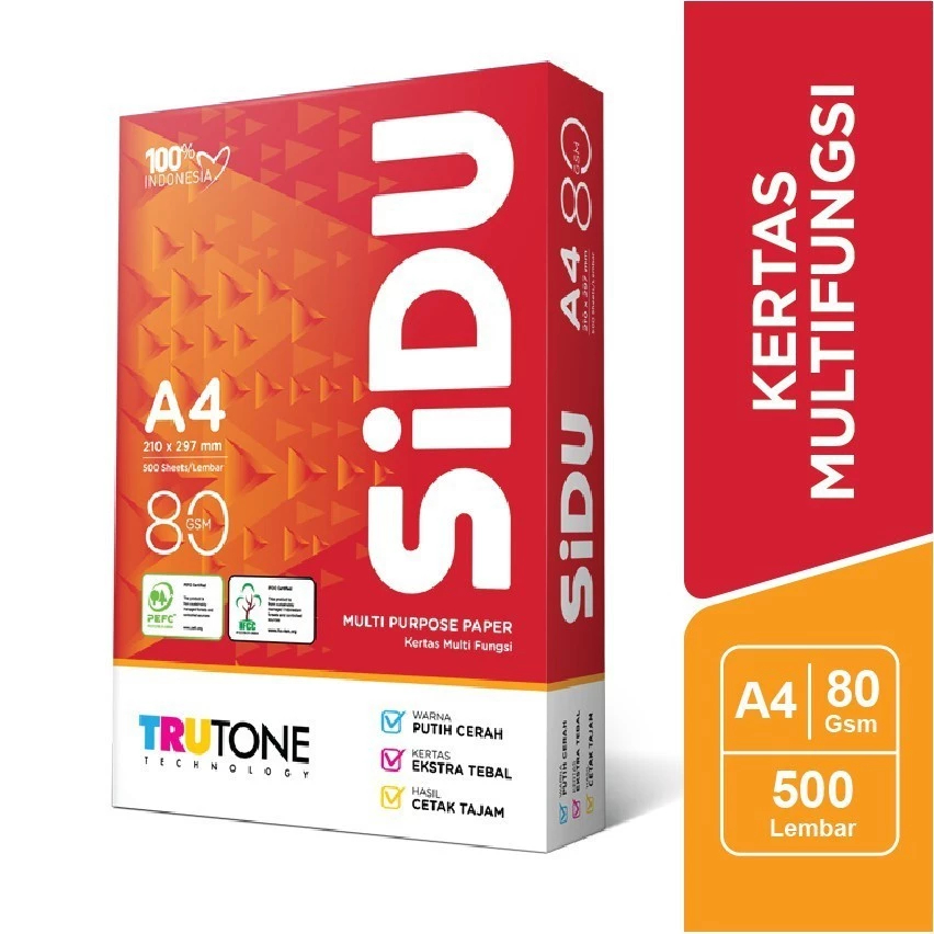 Jual KERTAS HVS SIDU A4 dan F4 80 Gsm Tersedia 1 Dus & 1 Rim | Shopee ...