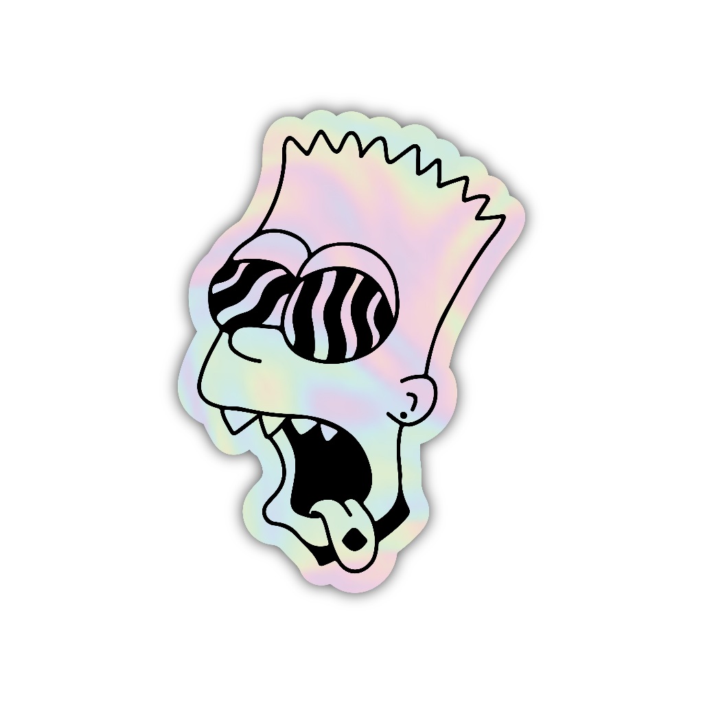 Jual Z282 sticker the simpson makan sambil pusing aesthetic, stiker hologram satuan | Shopee ...