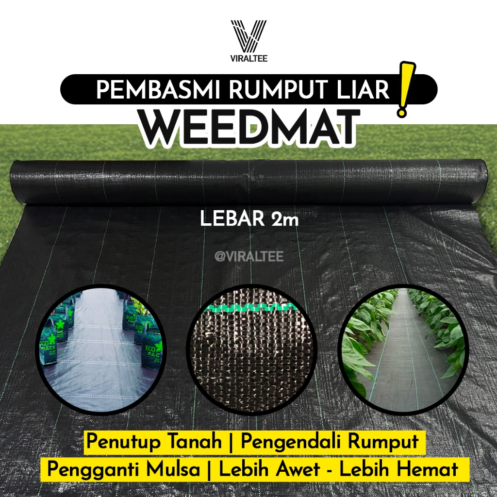 Jual WEEDMAT Lebar 2 meter Pembasmi Rumput Liar Multifungsi Mulsa ...