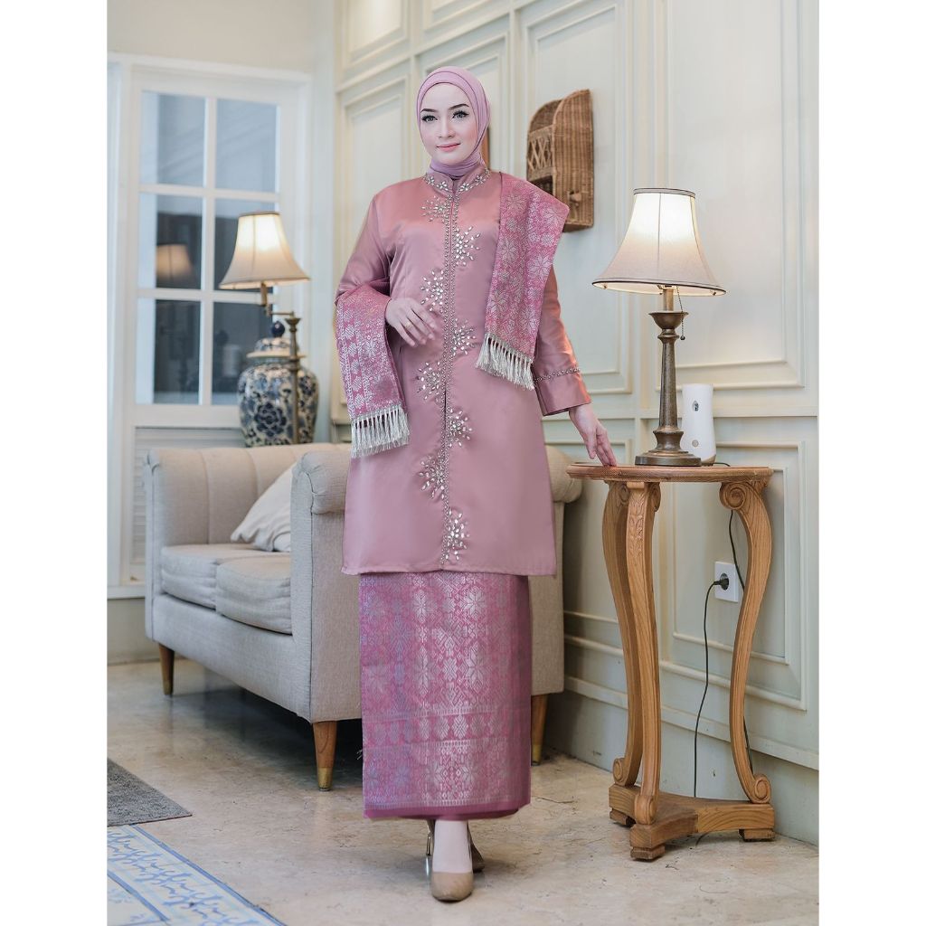 Jual Setelan Songket Selendang Azalea Free Hijab | Baju Kurung Melayu | Kebaya Modern | Kebaya ...