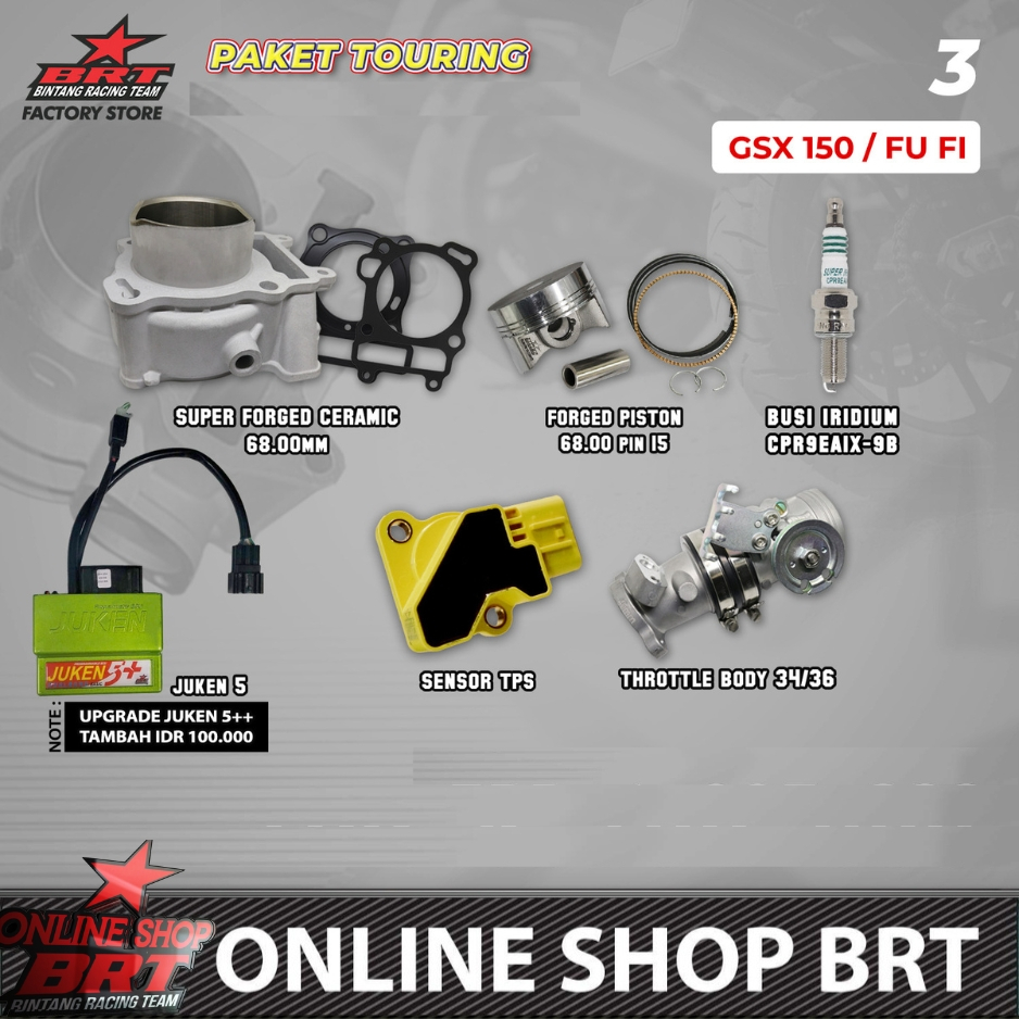 Jual PAKET BORE UP TOURING 3 & 7 BRT GSX 150 SATRIA FU FI 150 SATRIA F ...