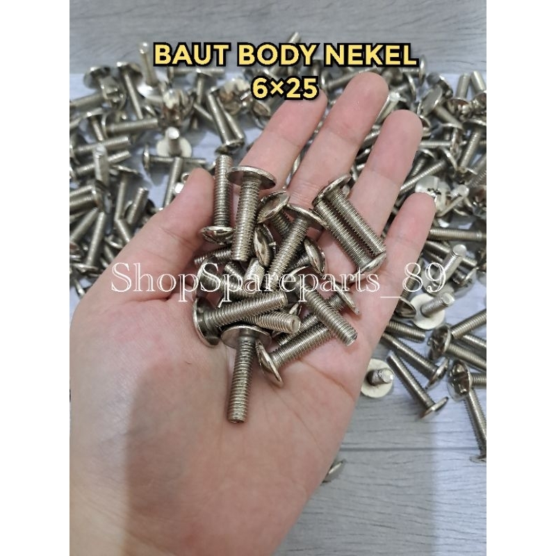 Jual [ 25 - 100 PCS ] BAUT COVER BODY NEKEL 6×25 / BAUT BODY NEKEL 6×25 ...