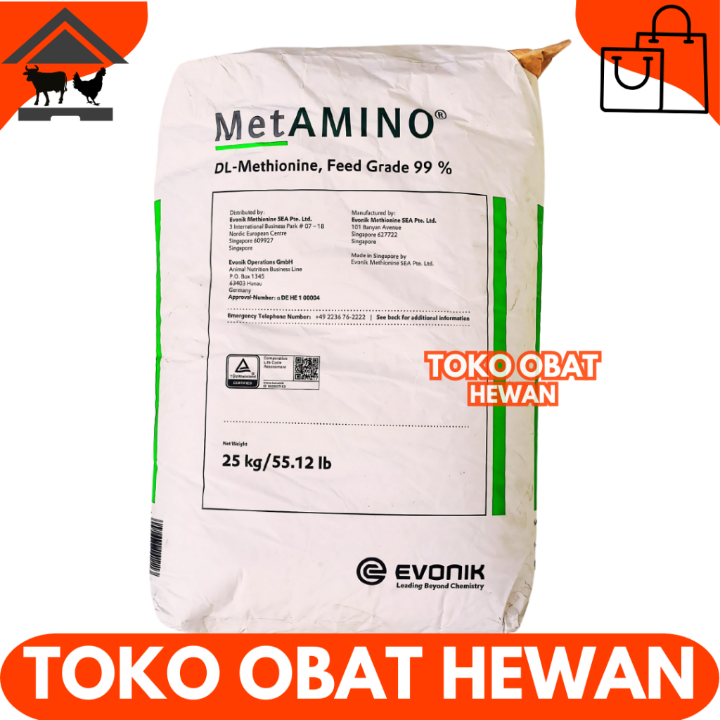 Jual METHIONINE 25 KG METAMINO EVONIK - Asam Amino Pemacu Pertumbuhan & Penggemuk Ayam Bebek ...