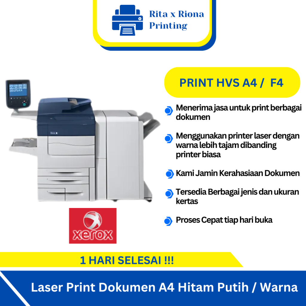 Jual Print Dokumen HVS A4 / F4 Folio Printer Laser Hitam Putih ...