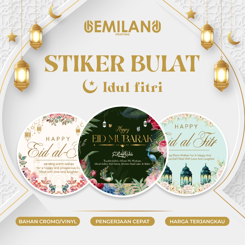 Jual Sticker Bulat Lebaran Custom Nama/ Idul Fitri / Eid / Ramadhan ...