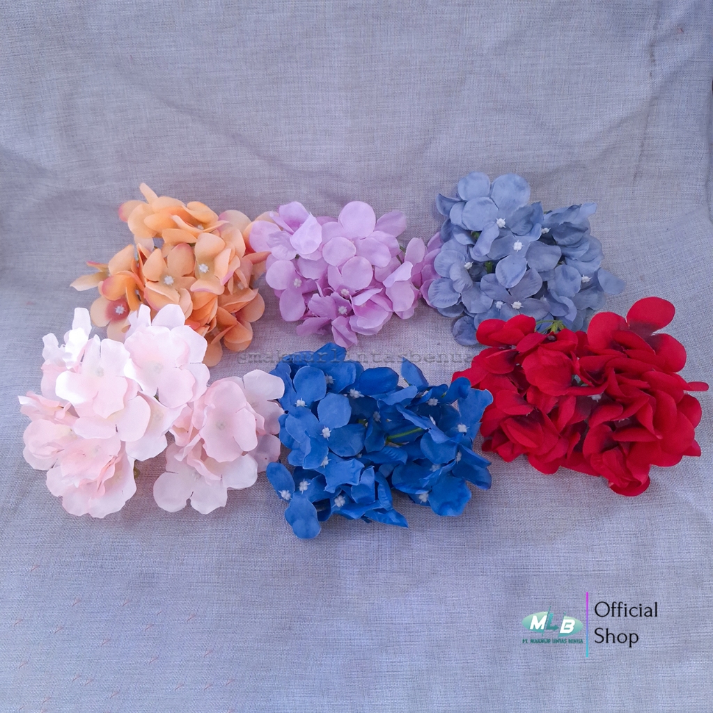 Jual Kuntum Bunga Hortensia HE Kepala Hydrangea Artificial | Shopee ...