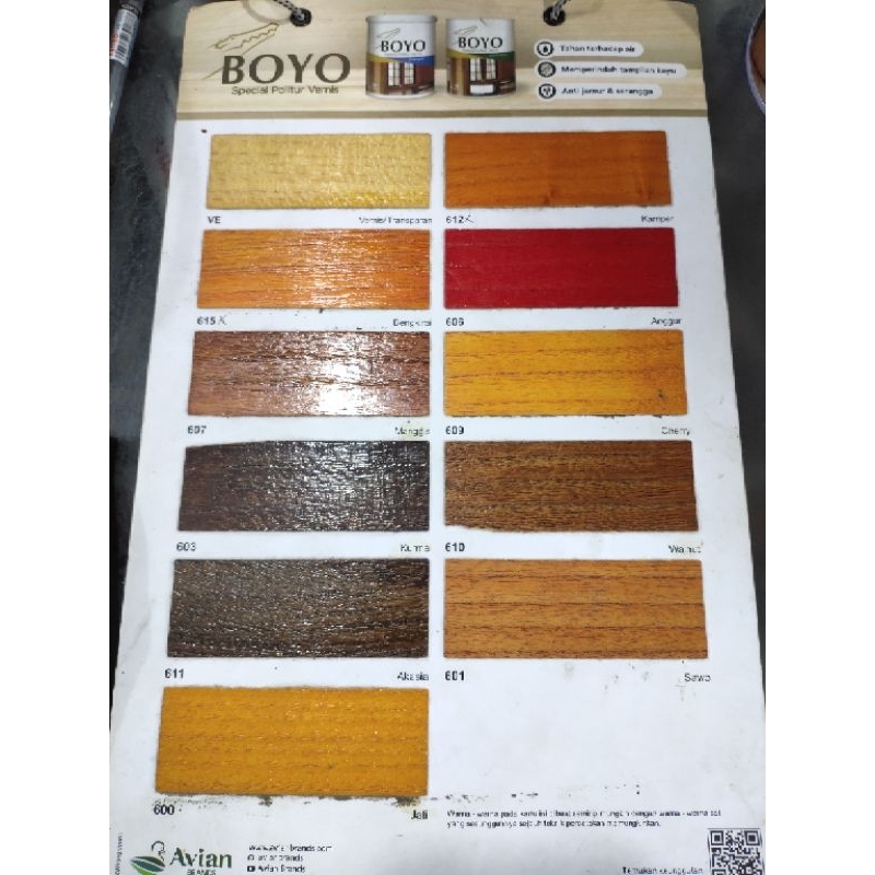 Jual AVIAN BOYO POLITUR VERNIS SOLVENT BASED KURMA,JATI,MANGGIS,SAWO ...