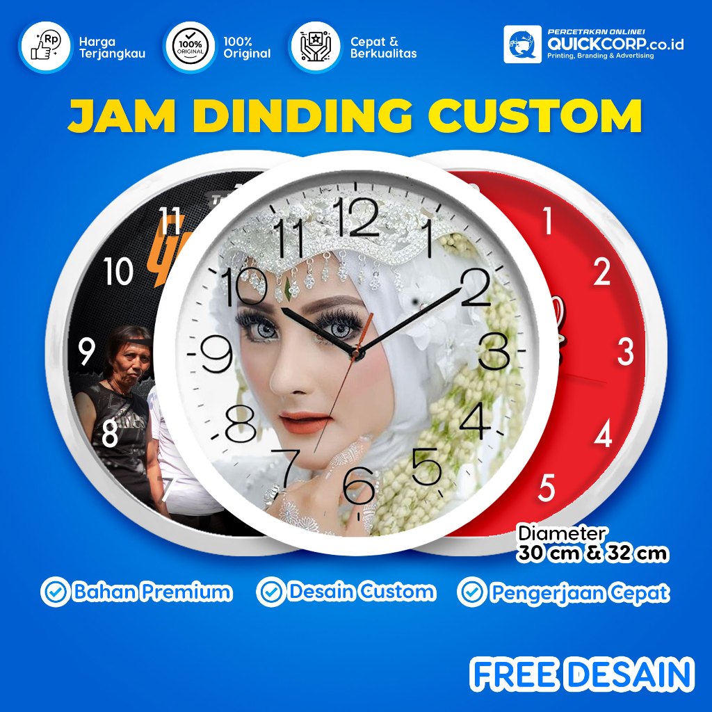Jual Jam Dinding Custom - Bisa Menggunakan Nama dan Foto/Gambar ...