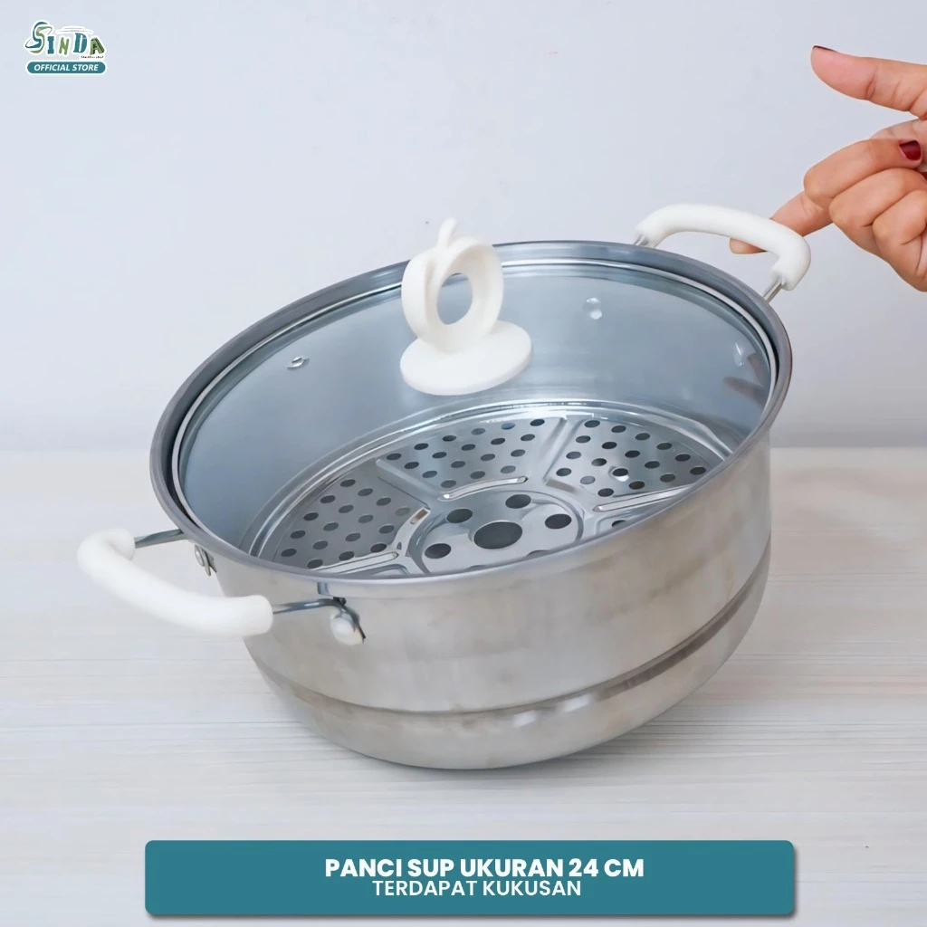 Jual SINDA Panci Pengukus Stainless Steel 24 CM + Kukusan Aluminium ...