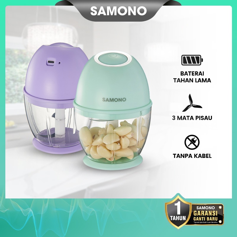 Jual Samono Mini Chopper Portable MPASI Kapasitas 450ml Penggiling ...