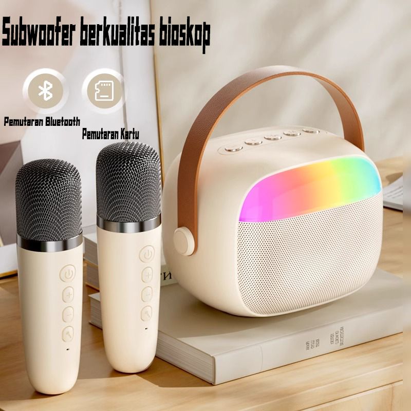 Jual Speaker Bluetooth Karaoke Microphone 2 Mic Karaoke Set Wireless Bluetooth Portable Speaker ...