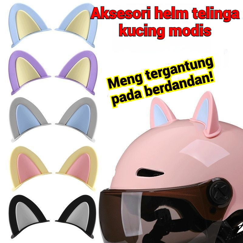Jual Helm Dekorasi Telinga Kucing/Stiker Plastik Mobil Listrik/Dekorasi ...