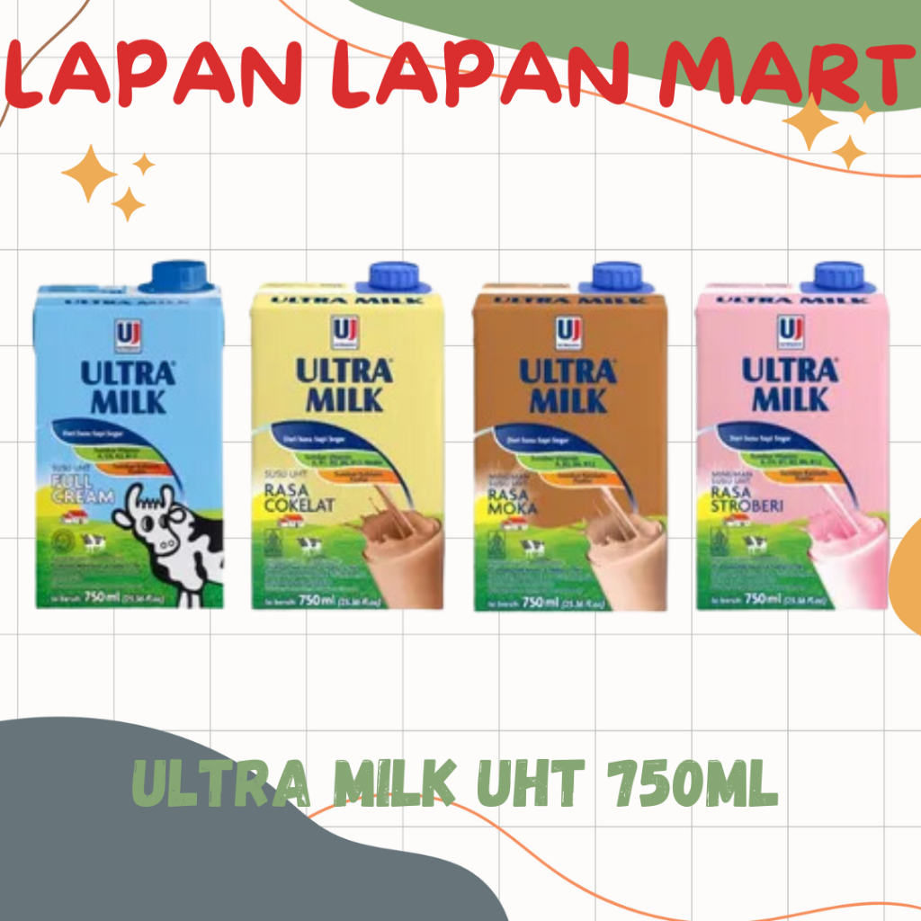 Jual Ultra Milk UHT 750ml (Full Cream , Coklat , Mocca , Strawberry ...
