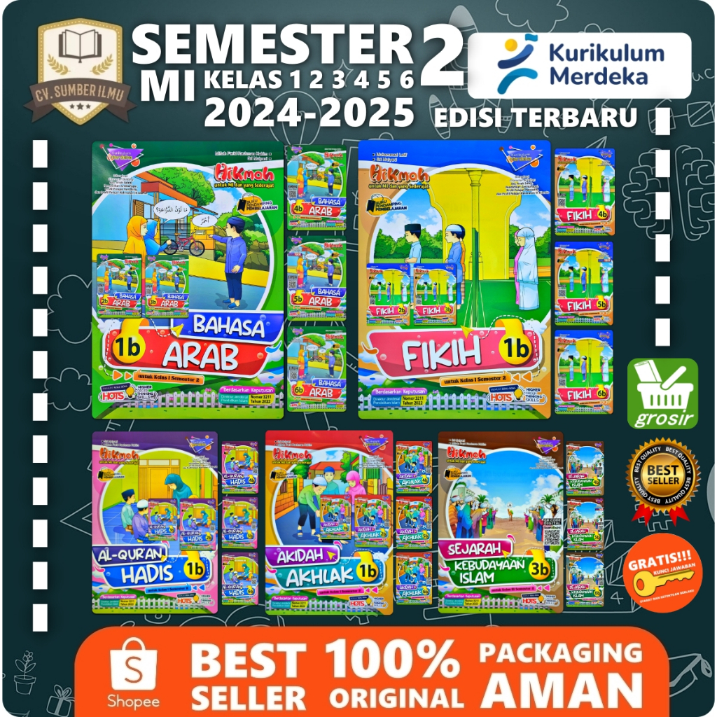 Jual BUKU LKS MI KELAS 1 2 3 4 5 6 SEMESTER 2 2024-2025 | HIKMAH PUTRA NUGRAHA | FIKIH, AKIDAH ...