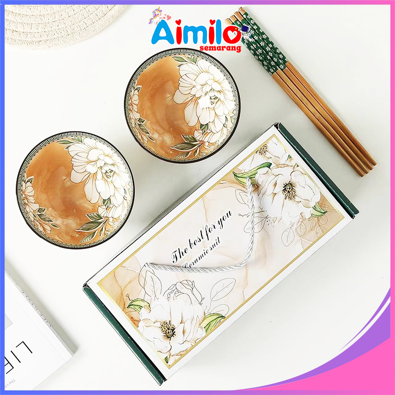 Jual Hampers Mangkok Lebaran FREE Sumpit - Set Mangkuk Keramik Isi 2 ...