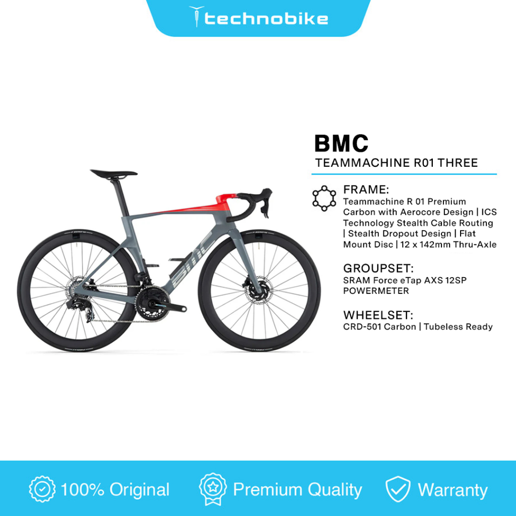 Jual ROADBIKE BMC TEAMMACHINE R01 THREE SRAM FORCE AXS D2 PWR GRY BRU ...