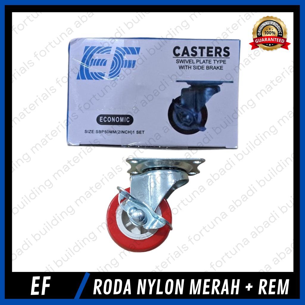 Jual Roda Merah + Rem EF 2"inch | Shopee Indonesia