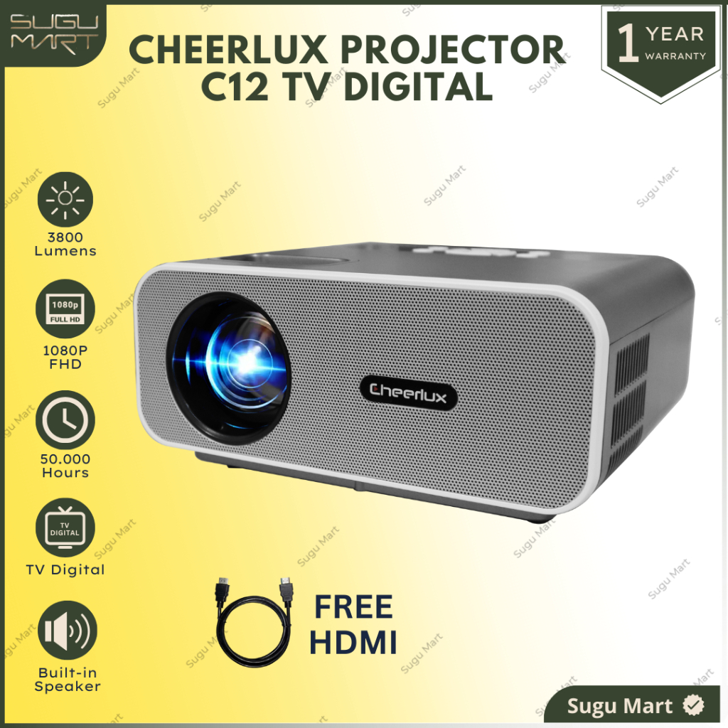 Jual Proyektor C12 TV Digital 3800 Lumens Digital Tv 1080P DVBT2 ...