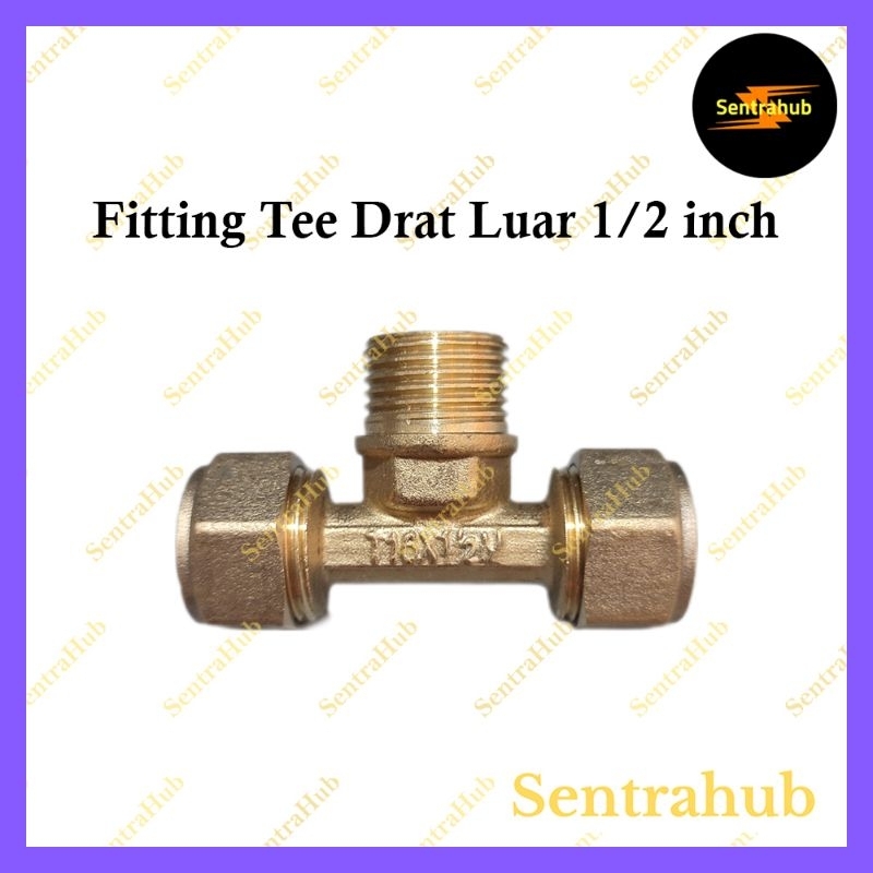 Jual Fitting Tee Drat Luar 1/2 inch Sambungan Water Heater Pipa PEX Air panas | Shopee Indonesia
