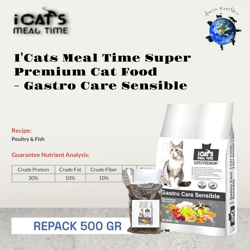 Jual Icats Meal Time Gastro Sensible Care Super Premium Cat Food ...
