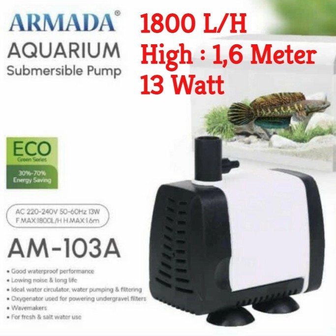 Jual KIYOSAKI AR 103 Mesin Pompa Celup Filter Aquarium Aquascape Air Terjun Kolam Ikan Gelembung ...