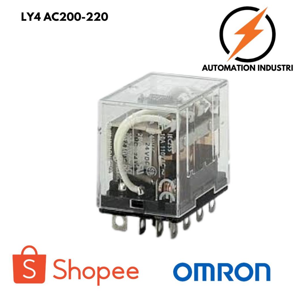 Jual OMRON RELAY LY4 AC200/220 BY OMI 10 AMPER 14 KAKI 4 POLE | Shopee ...