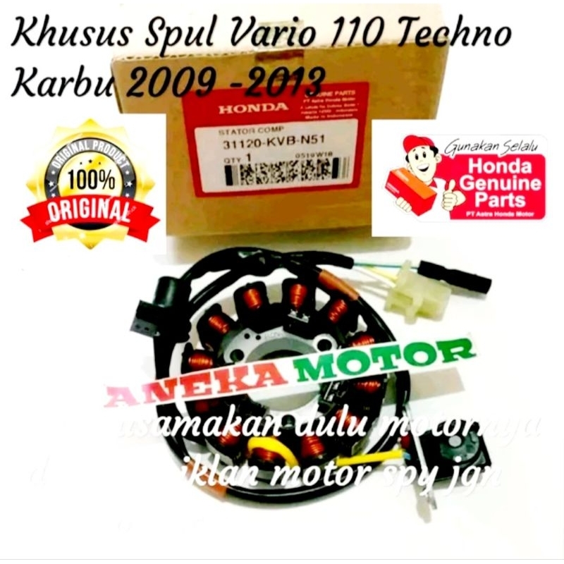 Jual Spull Spul Stator Honda Vario 110 Techno Karbu KVBS 100% Original Honda Genuine Parts 31120 ...