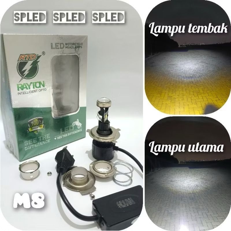 Jual LAMPU UTAMA LED RTD M8 PROJECTOR MINI H6 H4 HS1 PROJIE CUT OFF ...