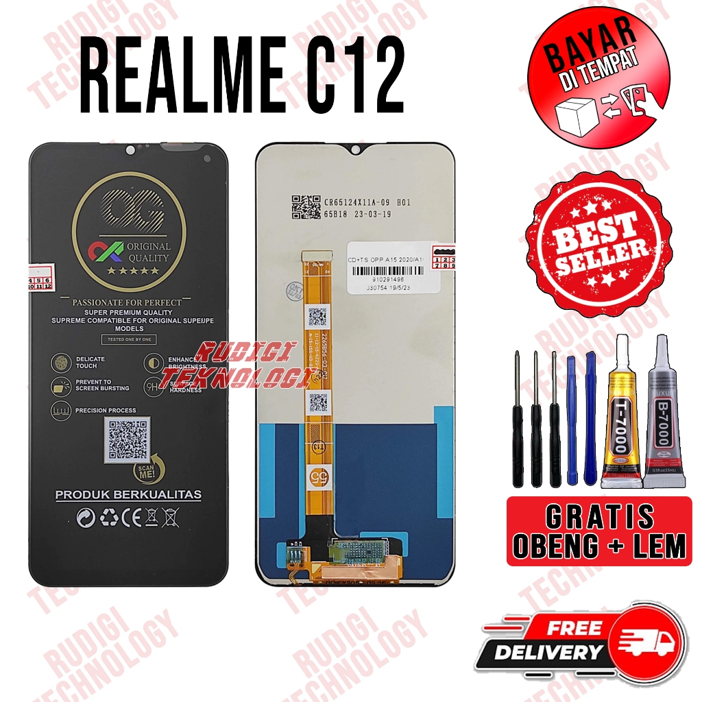 Jual Lcd REALME C12 Original Lcd Touchscreen REALME C12 Fullset GRATIS ...