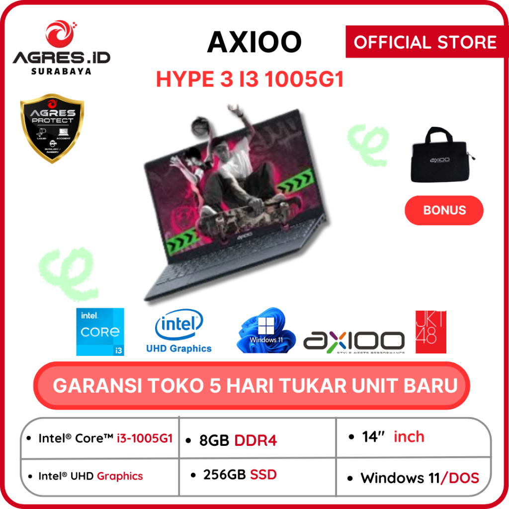 Jual AXIOO HYPE 3 I3 1005G1 8gb 256gb Windows11/DOS 14.0FHD IPS HDMI | Shopee Indonesia
