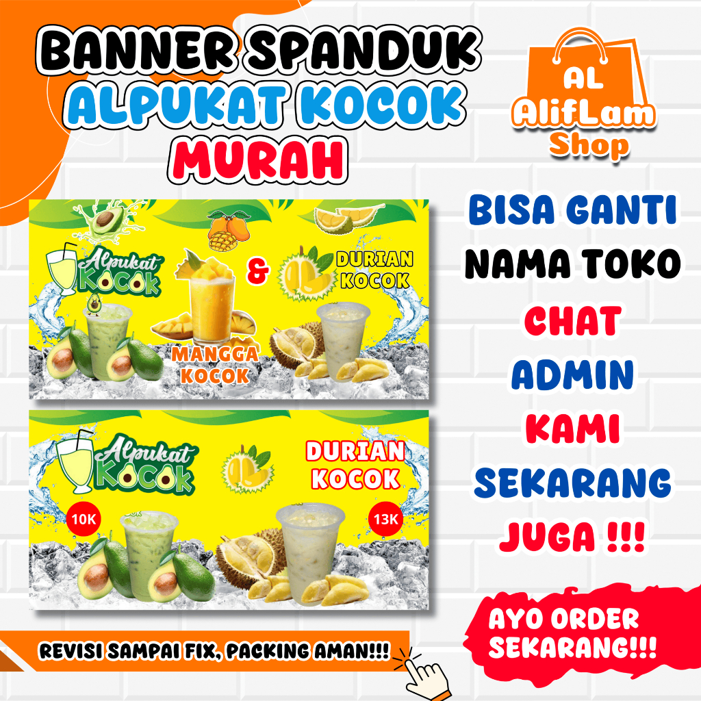 Jual CETAK BANNER SPANDUK ALPUKAT KOCOK | BANNER DURIAN KOCOK VERSI AS ...