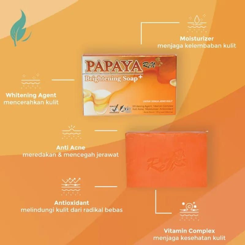 Jual Papaya Brightening Soap+ Whitening Agent Anti Acne Antioxidant ...