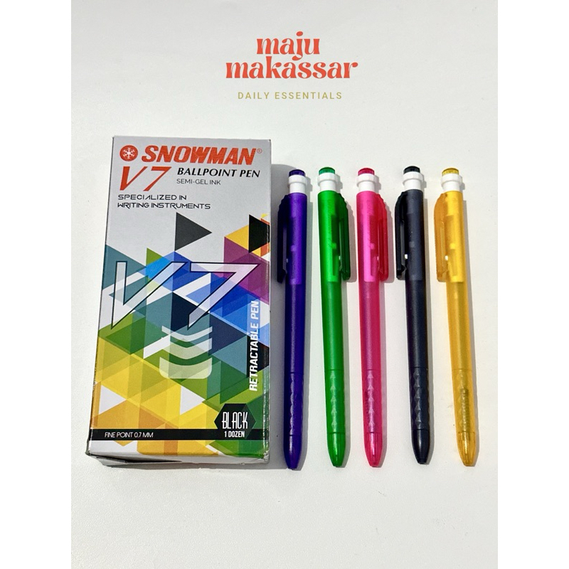 Jual Pulpen Snowman V7 semi gel-ink (LSN / 12 PCS) | Shopee Indonesia