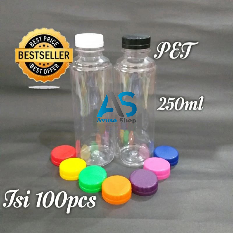Jual Isi 100Pcs Botol Plastik 250ml Botol Almond - Boba Jus Kopi Susu ...