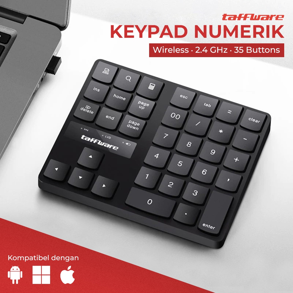 Jual Taffware R57 Keyboard Angka USB Wireless Keypad Numerik Multimedia Wireless 2.4GHz 35 ...