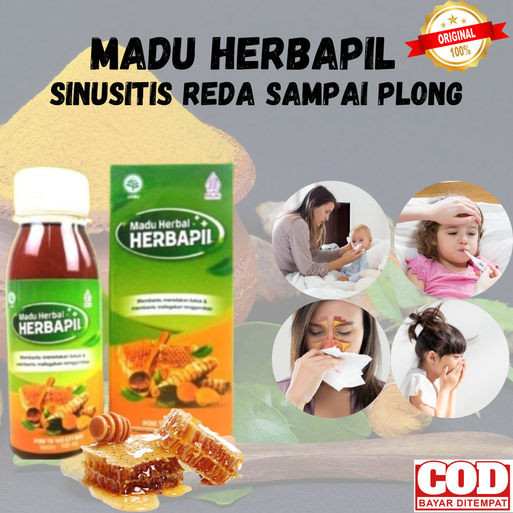 Jual Herbapil Madu Herbal Atasi Sinusitis Batuk Menahun Radang Paru ...