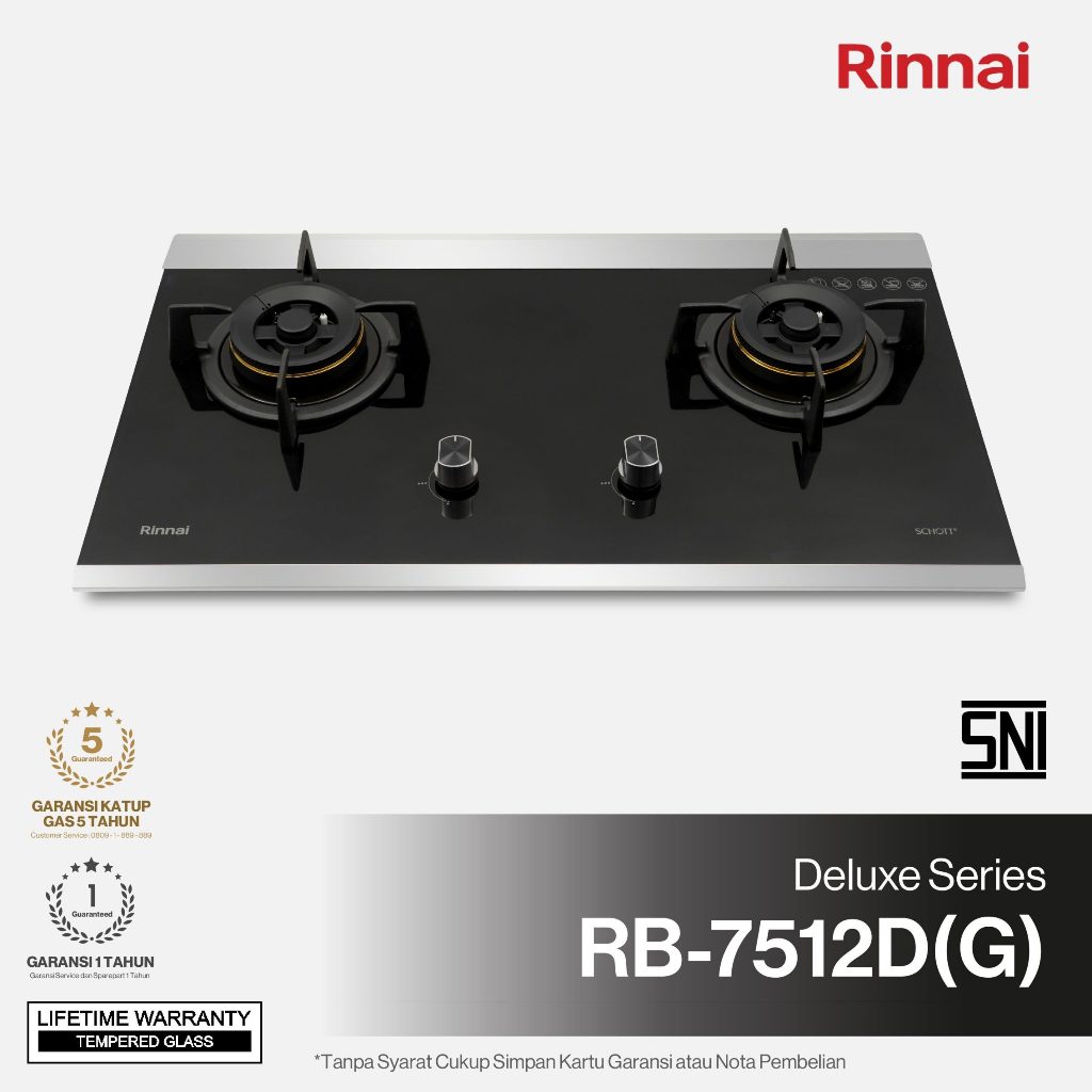 Jual RINNAI RB 7512D - Kompor Tanam Kaca 2 tungku RB 7512 D (G) | Shopee Indonesia