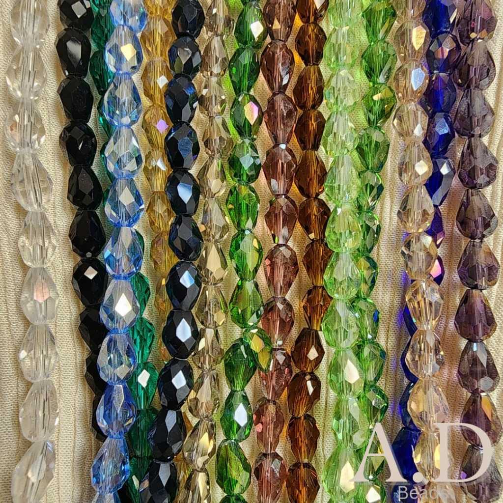 Jual Kristal Ceko Tear drop 6mm Manik Kristal TETES AIR Bahan Kraft ...