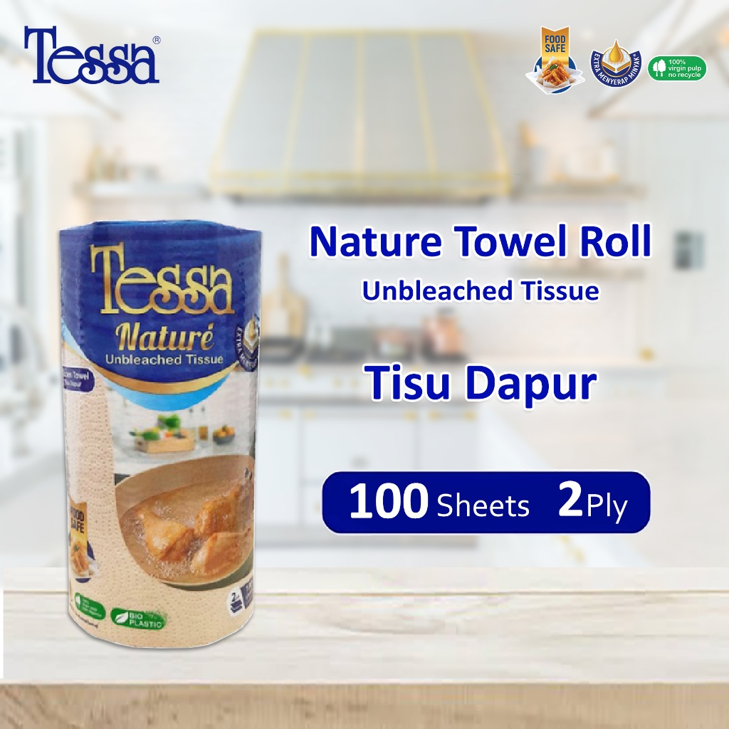 Jual Tessa Nature Towel Roll 100 Sheets 2ply Tisu Gulung Untuk Dapur ...