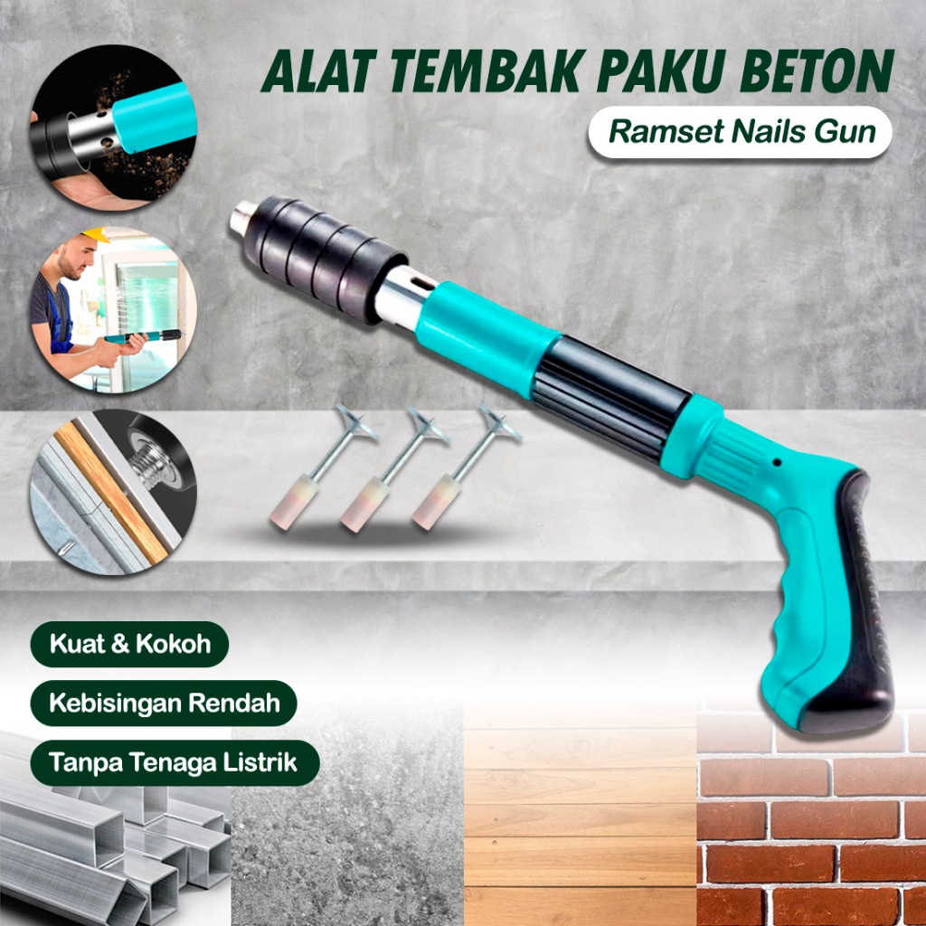 Jual Ramset Alat Tembak Paku Dinding Beton 7,3 mm – Alat Tembak Paku ...