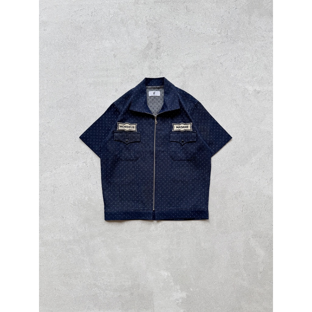 Jual TTV Zip Work Shirt Denim Dot | Shopee Indonesia