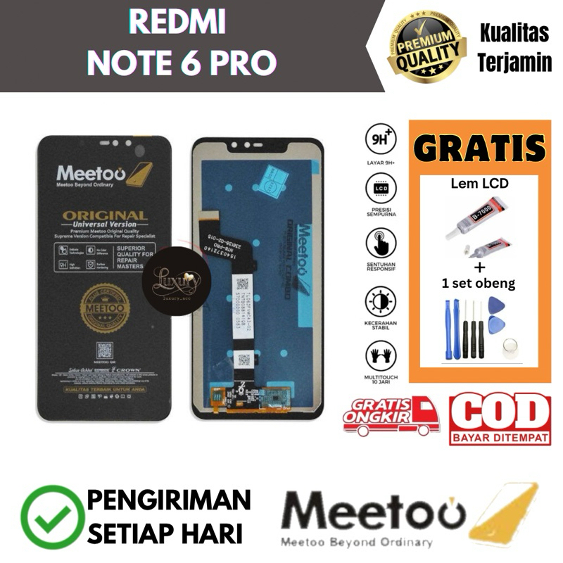 Jual Lcd Touchscreen REDMI NOTE 6 PRO (Meetoo) Gratis obeng + lem ...