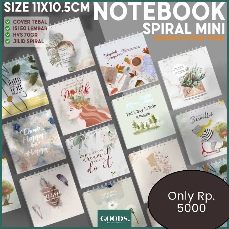 Jual Notebook Spiral Mini Kekinian | Notebook Minimalis | Notebook ...