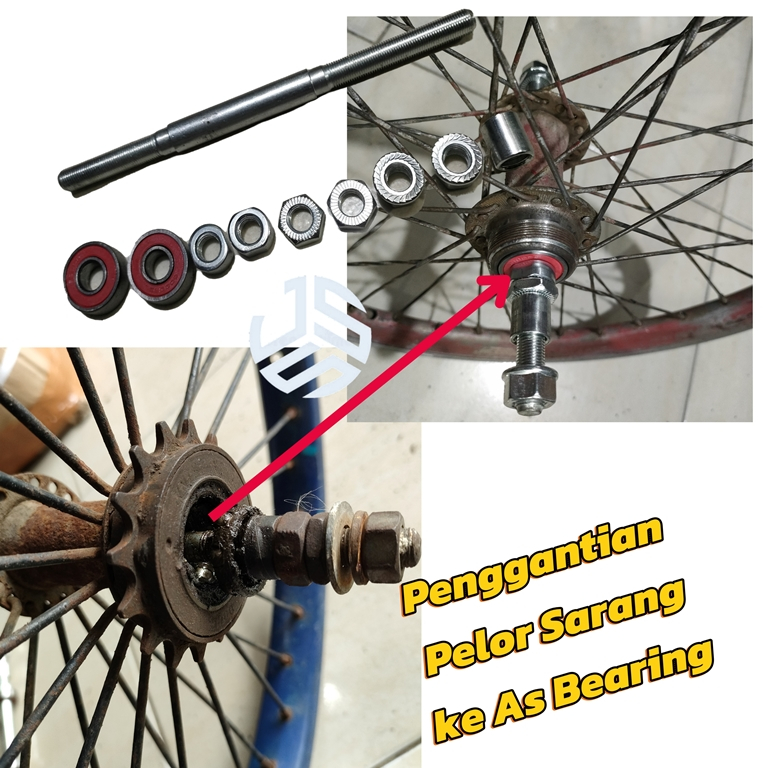 Jual As bearing Satu Set hub Sepeda Pelek Belakang Ukuran bering 6000 ...