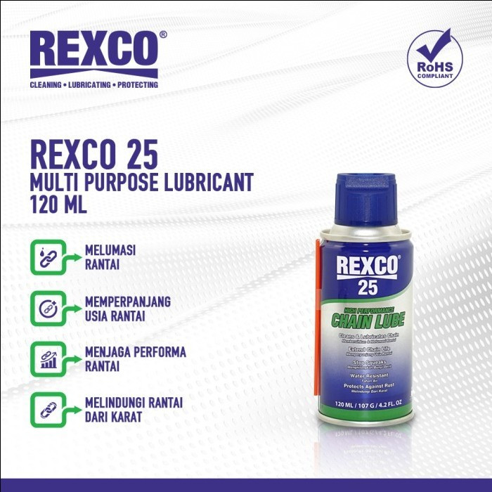 Jual REXCO 25 Chain Lube Pelumas Rantai 120 Ml | Shopee Indonesia