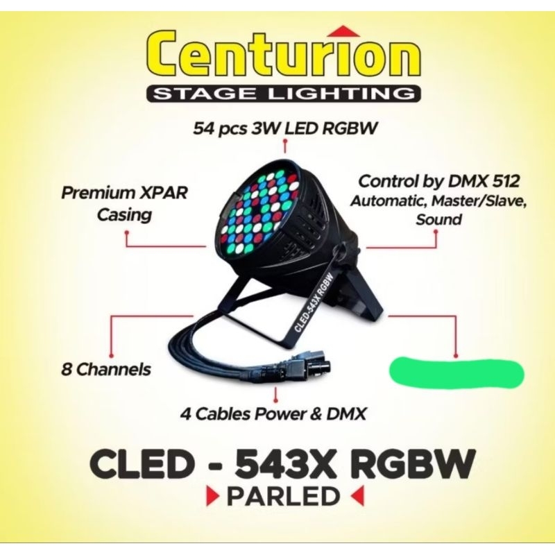 Jual Centurion Par Led CLED 543X RGBW (BARU) | Shopee Indonesia