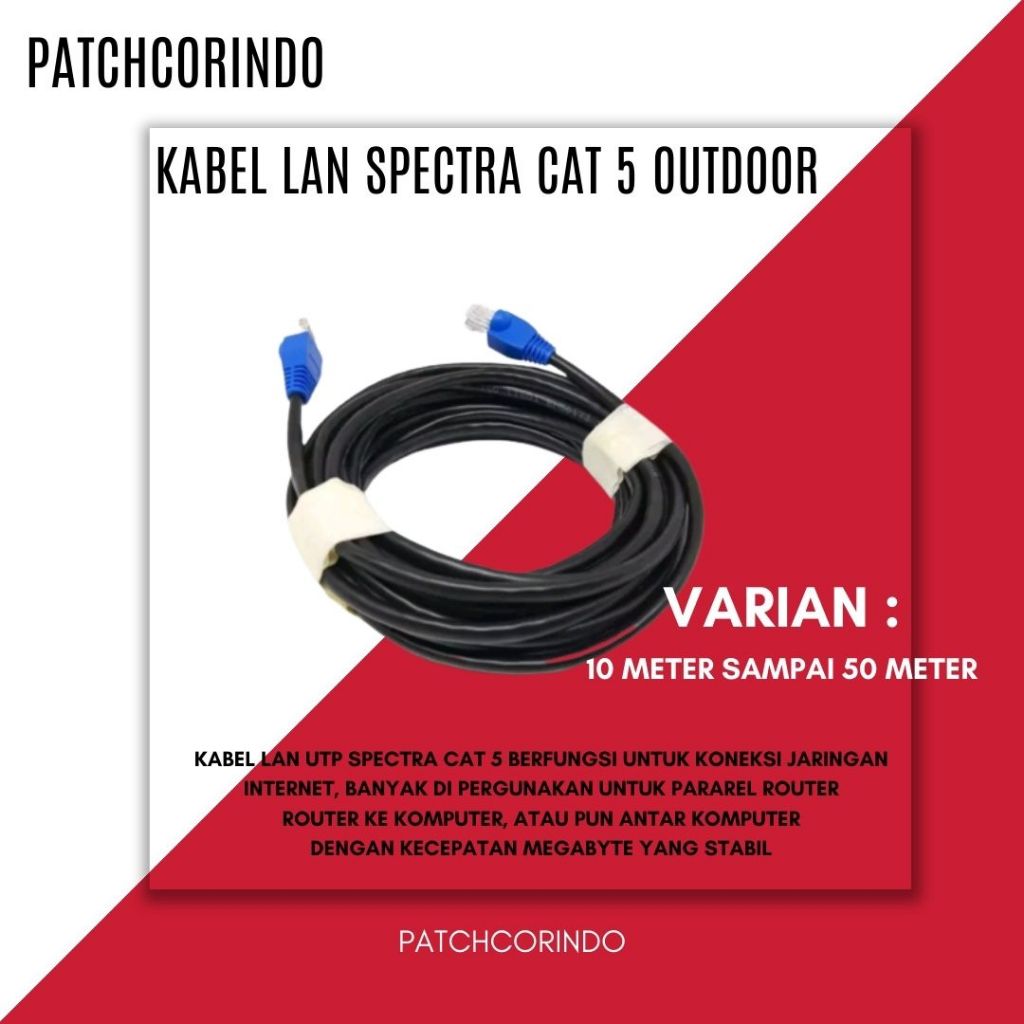 Jual KABEL LAN OUTDOOR CAT 5 SPECTRA SIAP PAKAI | Shopee Indonesia