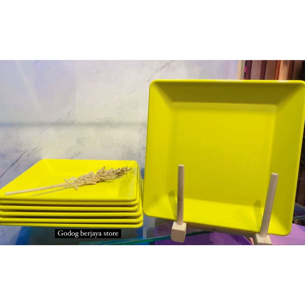 Jual Piring mie gacoan / piring persegi Melamin Dinnerware 20 cm ...